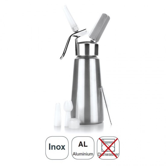 Sifão Creme Aço Inoxidável com Cabeçote em Alumínio